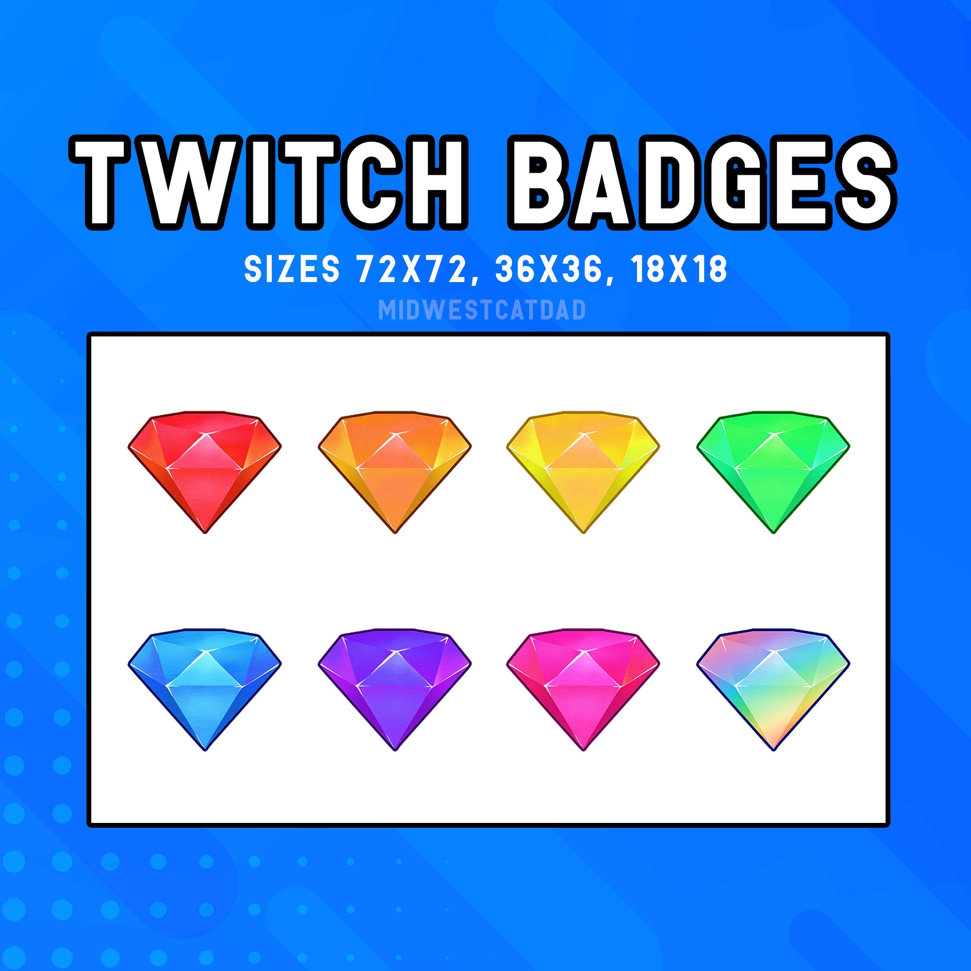 Diamond Twitch Badges, Twitch Sub Badges, Twitch Bit Badges, Subscriber ...