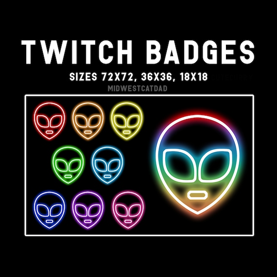Neon Alien Twitch Badges Twitch Sub Badges Twitch Bit - Etsy
