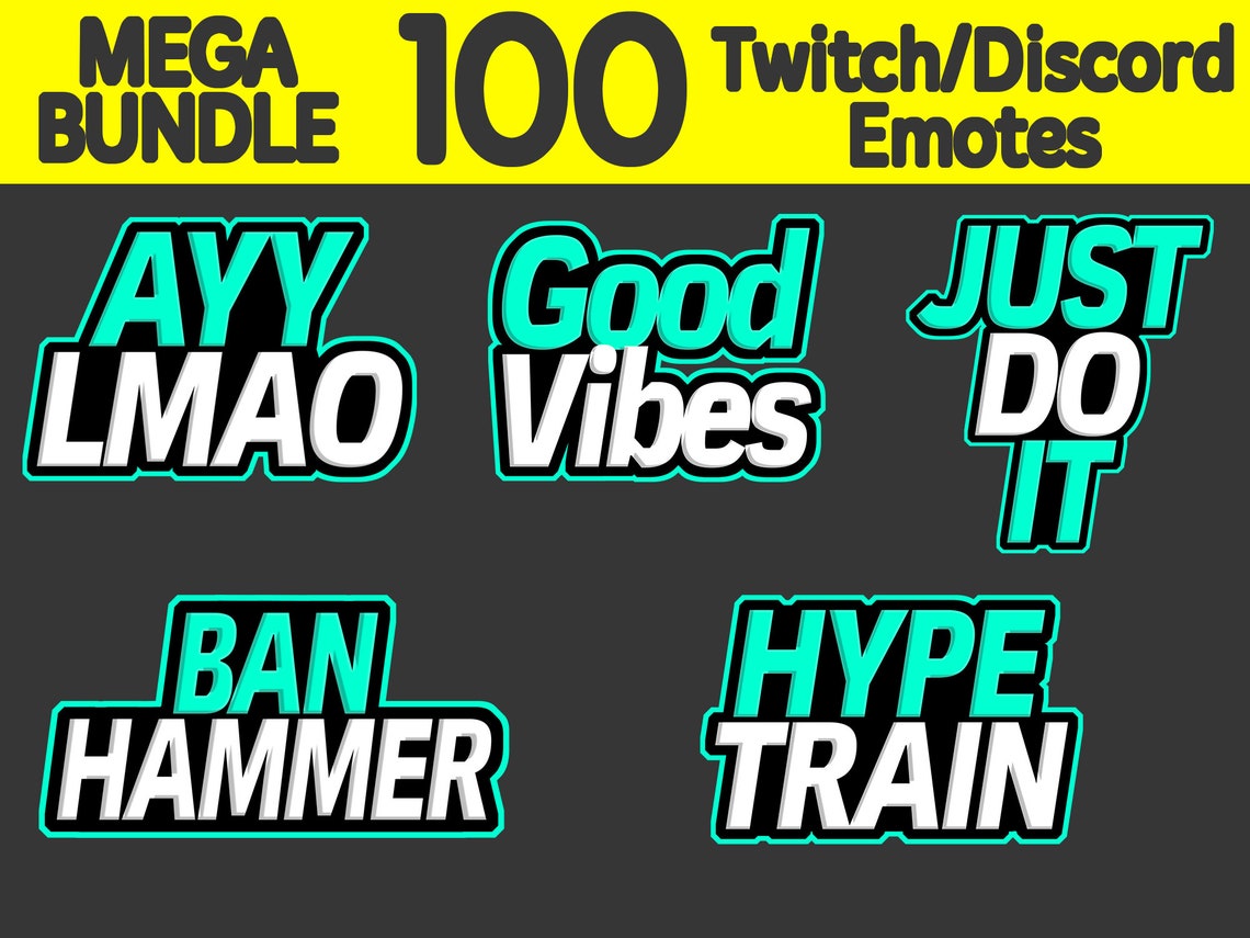 100 Twitch and Discord Text Emotes Bundle | Twitch and Discord Emotes ...