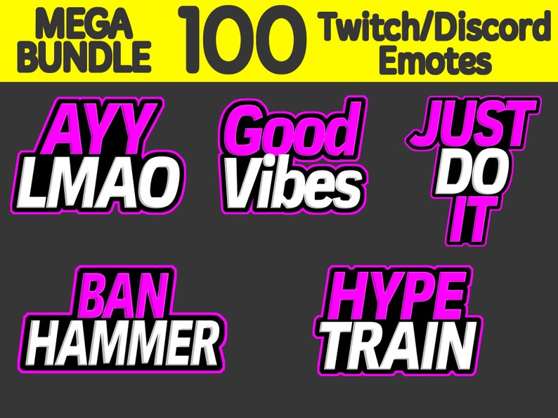 100 Twitch and Discord Text Emotes Bundle Twitch and Discord Emotes ...