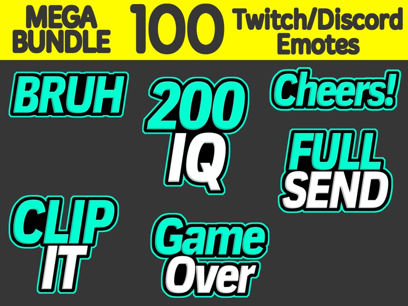 100 Twitch and Discord Text Emotes Bundle | Twitch and Discord Emotes ...