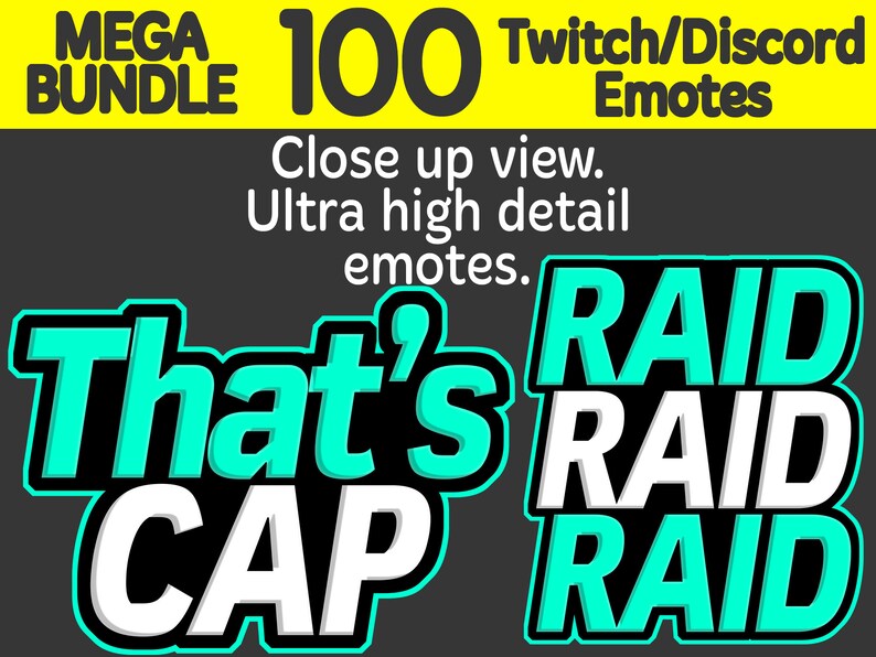 100 Twitch and Discord Text Emotes Bundle | Twitch and Discord Emotes ...