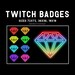 Neon Diamond Twitch Badges, Twitch Sub Badges, Twitch Bit Badges ...
