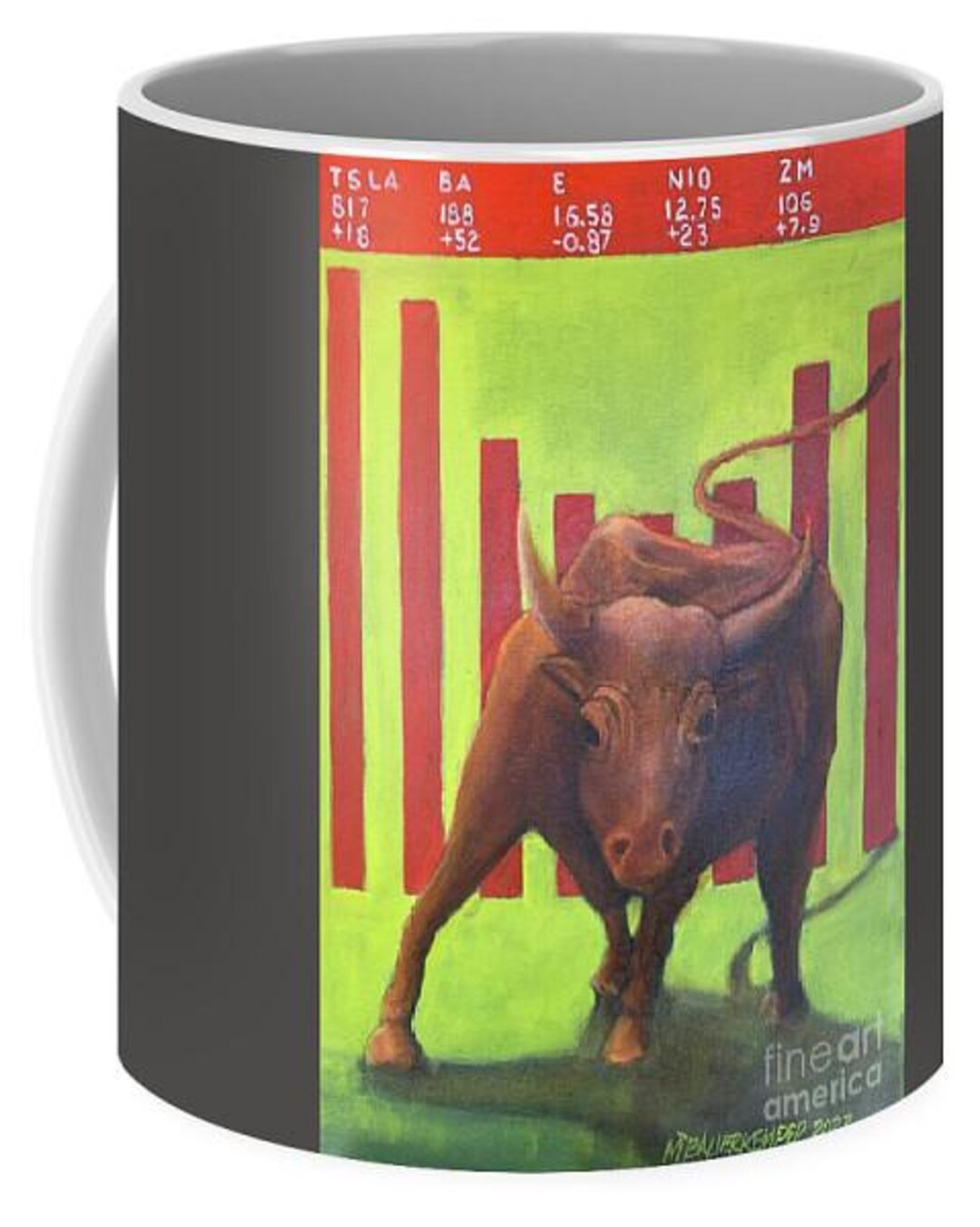 Mug, Stock Market, Stock Market Mug, Painting Depicting Stock Market ...