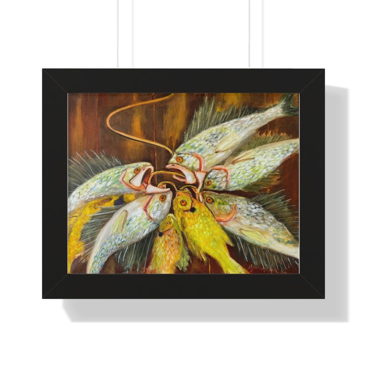Fish, Print, Original Art, Fish String Arrangement, Fish on String ...