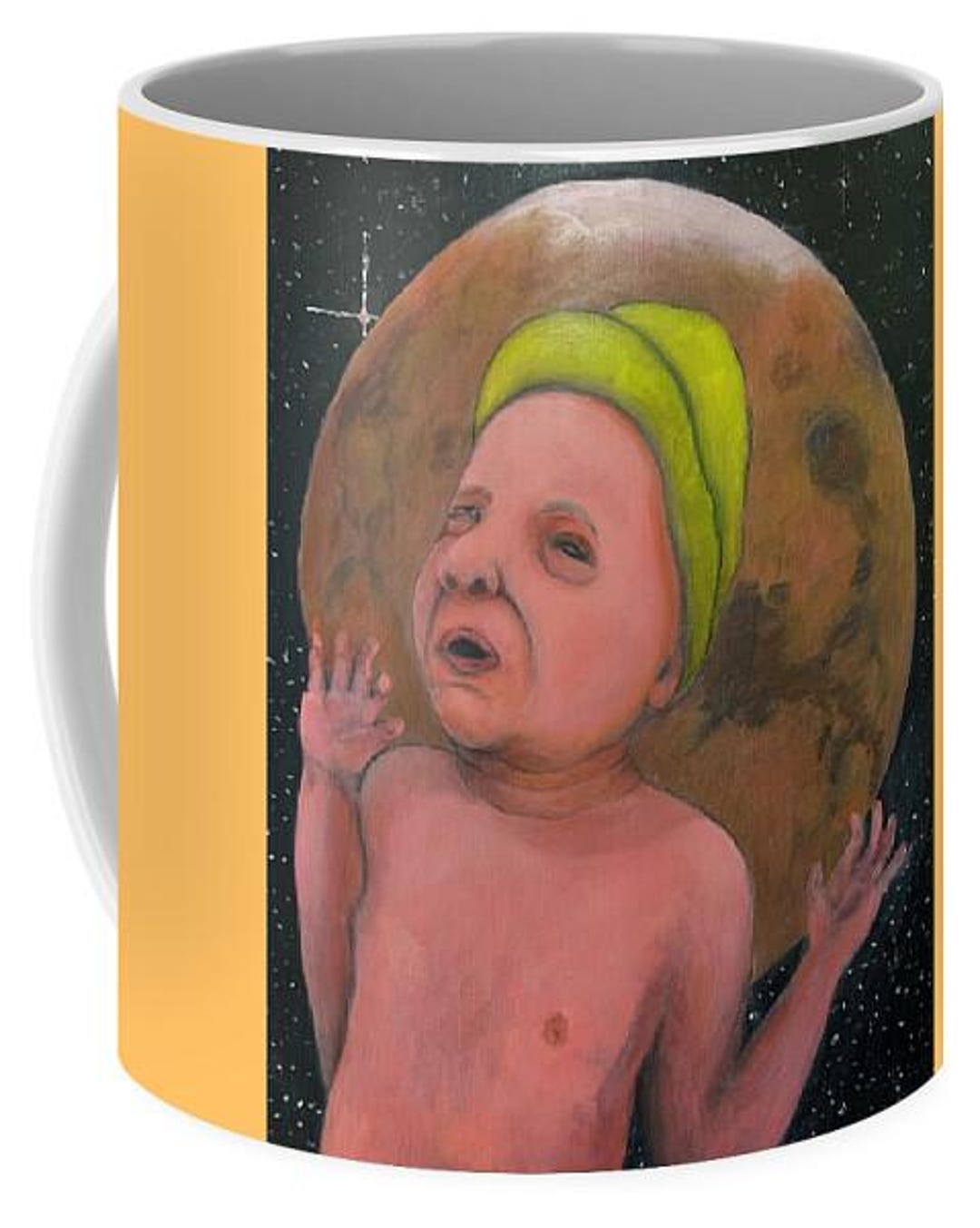 Mug, Occupy Mars, Mars Baby Surreal, Baby, Green Hat, Celestial, Cosmic ...
