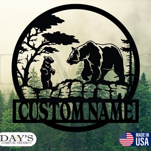 Personalized Bear Metal Sign, Personalized Bear Sign, Metal Sign, Bear ...