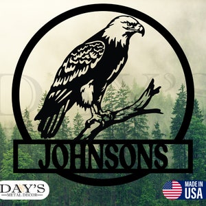 Bald Eagle Personalized Metal Sign, Metal Wall Art Decor, Home Decor ...
