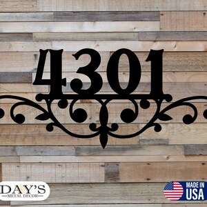 Personalized Scroll House Numbers Metal Sign - Etsy