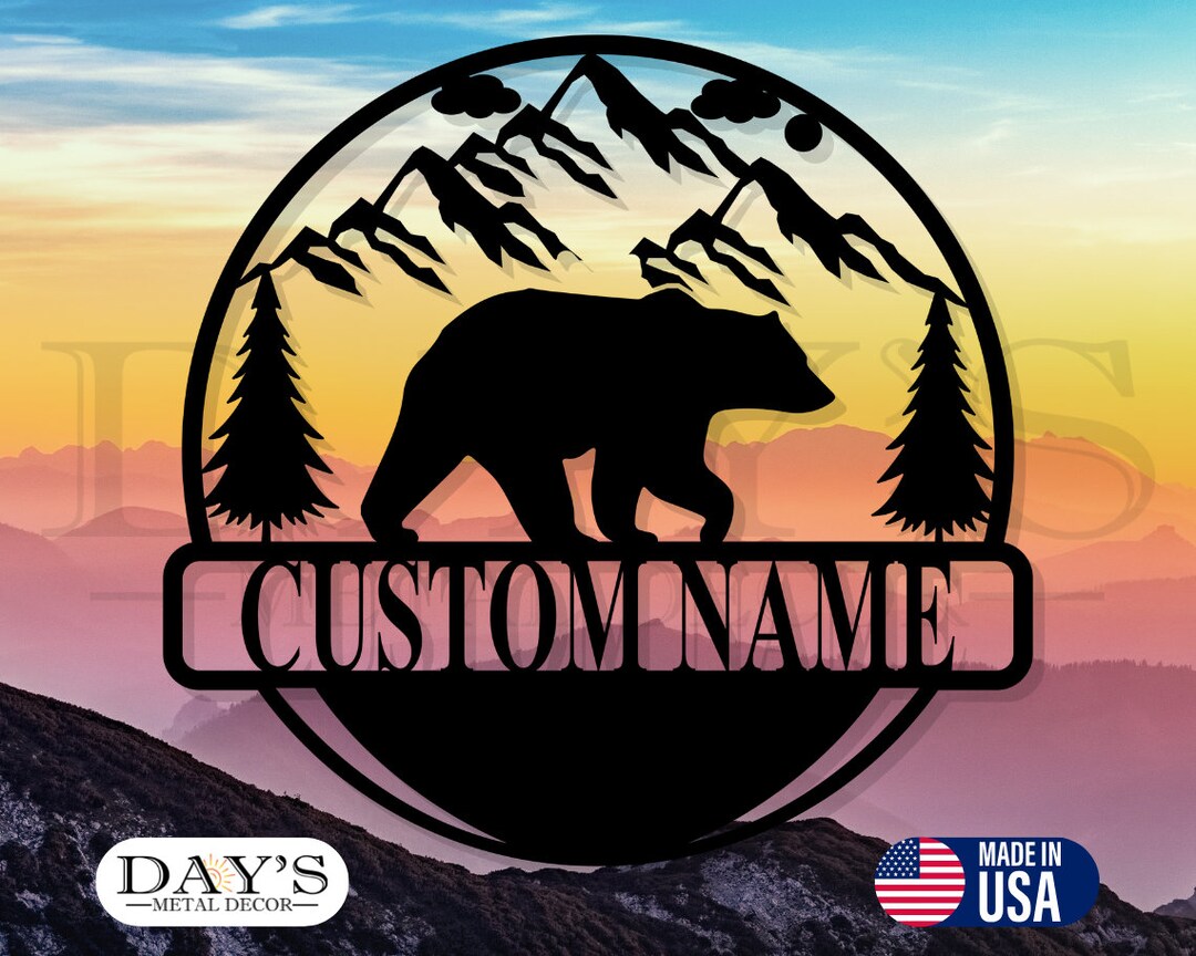 Personalized Bear Metal Sign, Personalized Bear Sign, Metal Sign, Bear ...