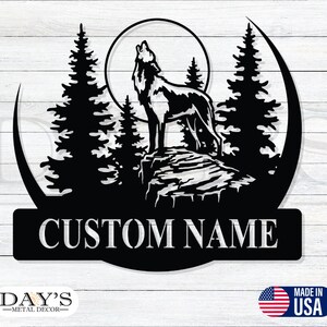 Wolf Personalized Cutout Metal Sign - Wall Decor - Wolfs - Wolf Decor ...
