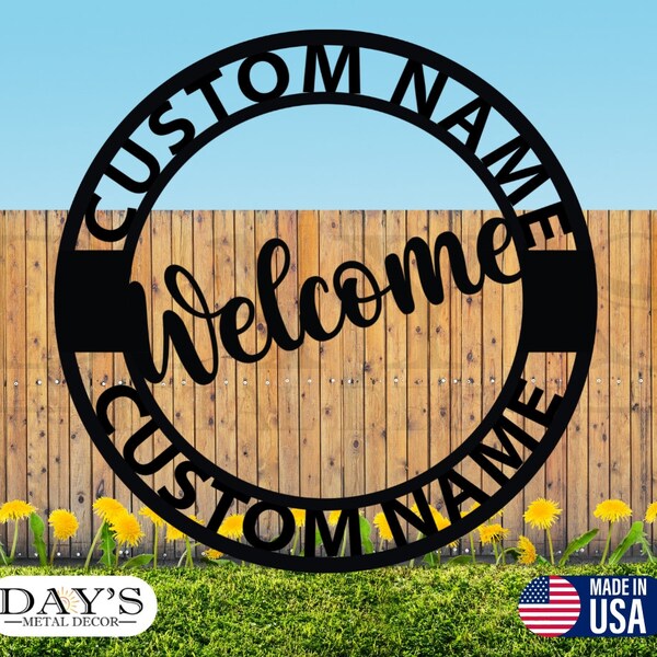 Round Welcome Sign - Etsy