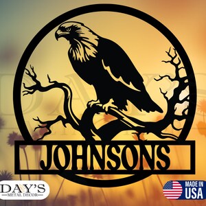 Bald Eagle Personalized Metal Sign, Metal Wall Art Decor, Home Decor ...