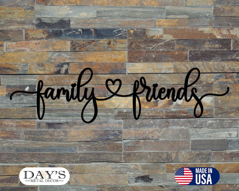 Family and Friends Metal Word Art Indoor Outdoor Family Metal - Etsy