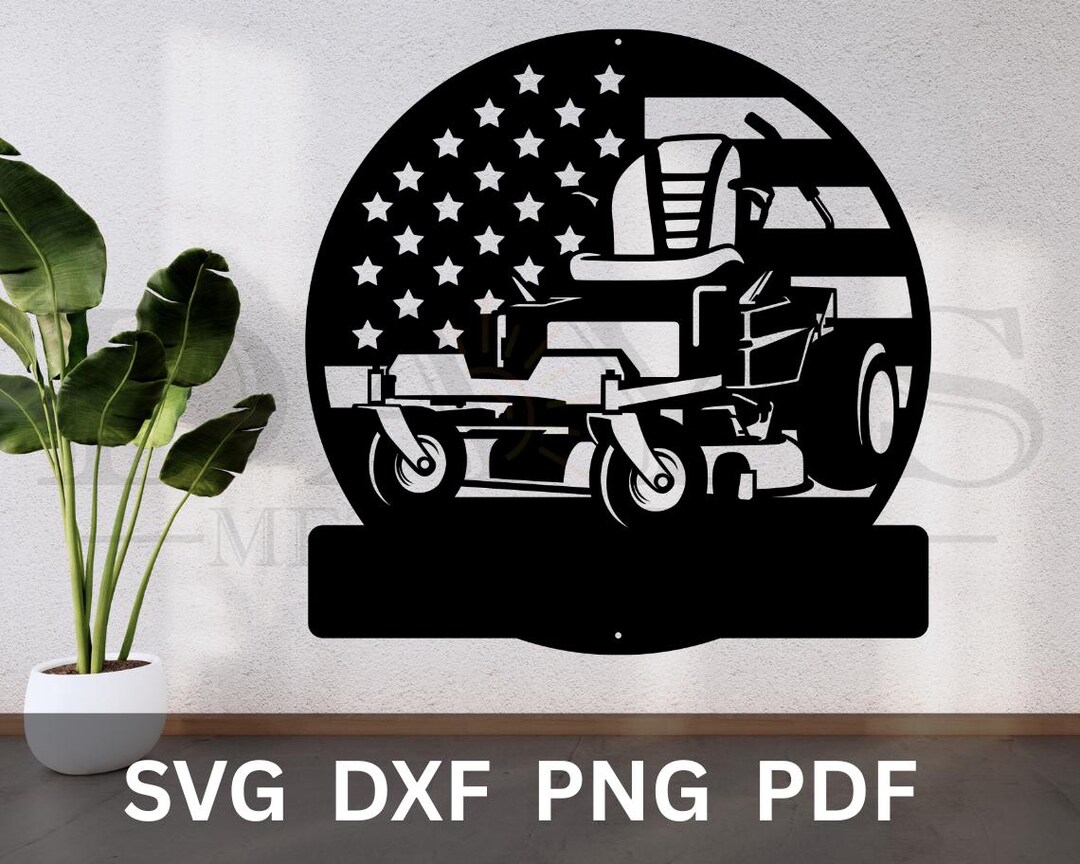 Lawnmower USA Sign Dxf for CNC, Laser and Plasma Projects, Metal ...