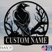 Personalized Raven on A Branch Metal Sign, Personalized Signs, Metal ...