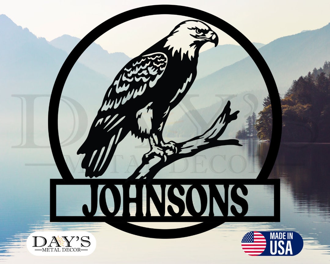 Bald Eagle Personalized Metal Sign, Metal Wall Art Decor, Home Decor ...