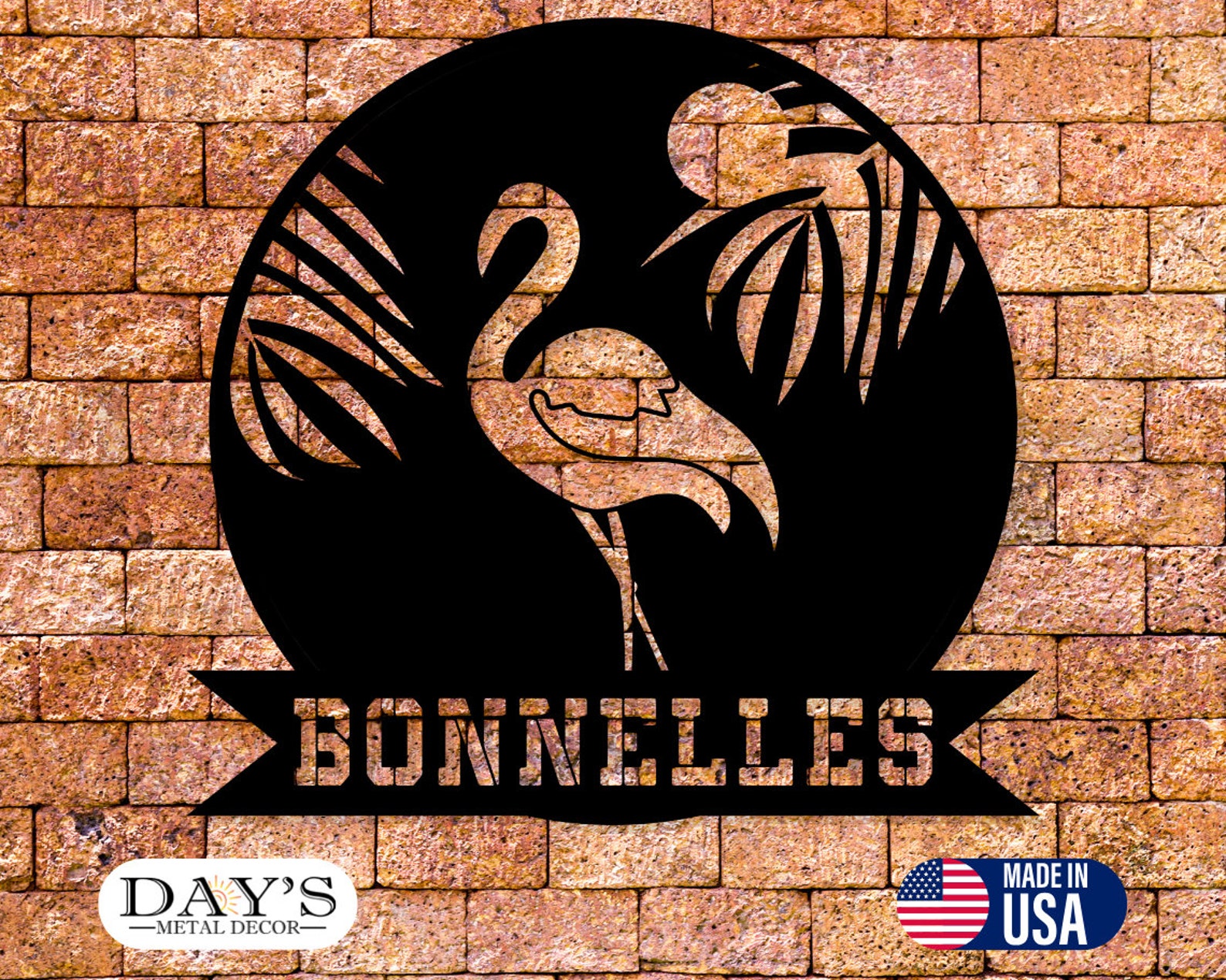 Flamingo Metal Art Wall Decor Personalized Flamingo Sign - Etsy