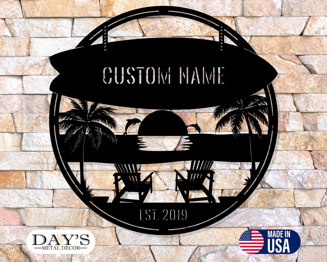 Tropical Palm Trees Personalized Metal Sign - Palm Tree - Palm Tree ...