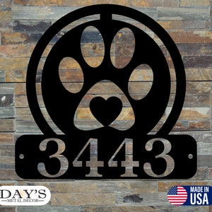 Dog Address Sign - Dog Metal Sign - Metal Dog Decor - Dog Address Signs ...