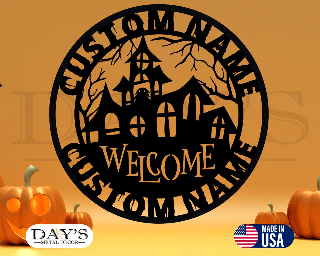Personalized Halloween Metal Sign - Halloween Decor - Halloween Sign ...