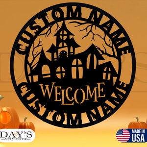 Personalized Halloween Metal Sign - Halloween Decor - Halloween Sign ...
