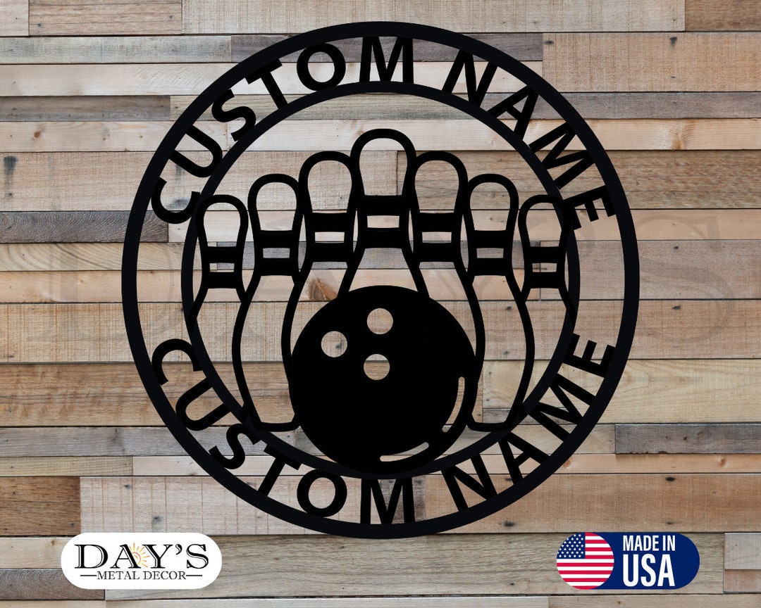 Bowling Personalized Metal Sign, Bowling Alley Personalized Metal Sign ...