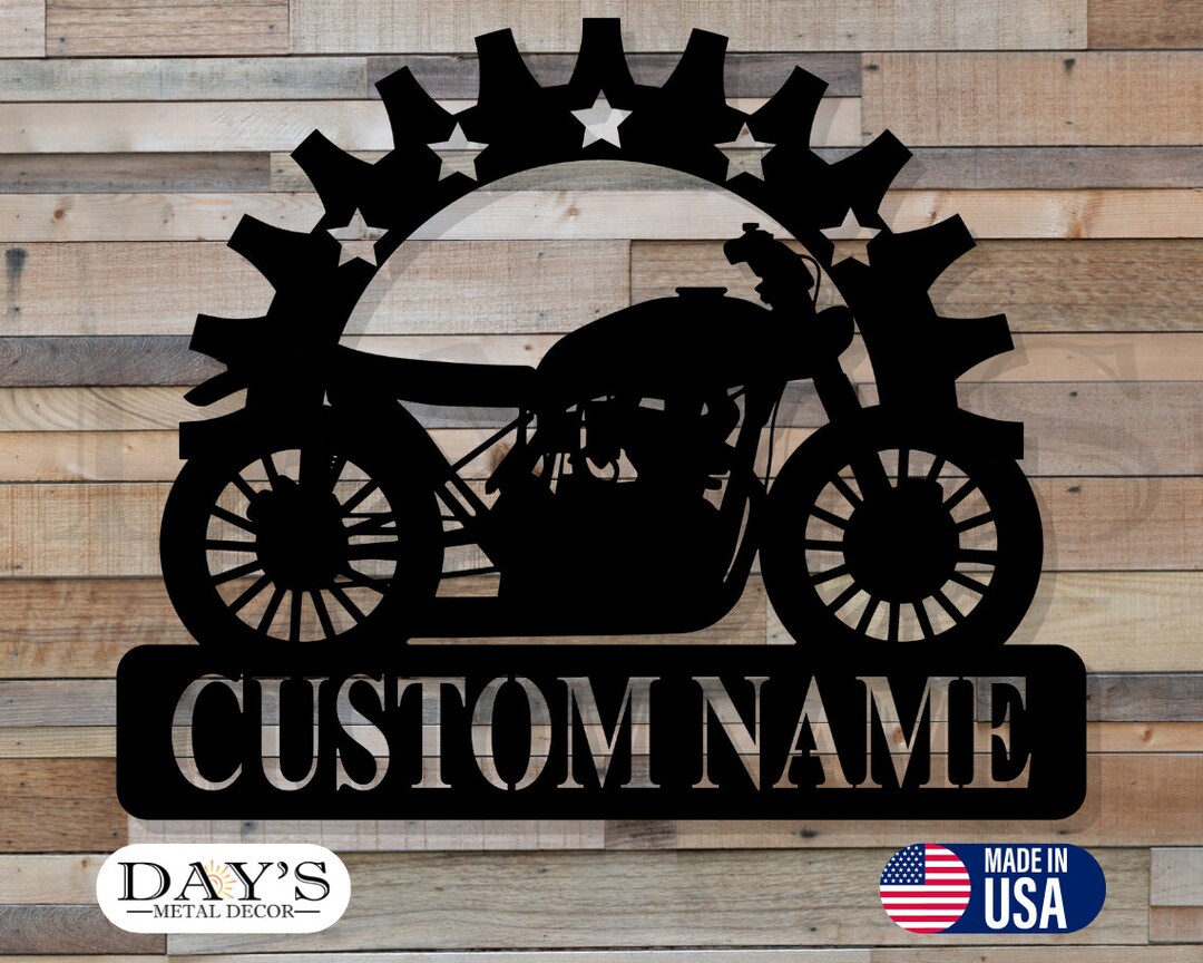 Motorcycle Metal Sign Cutout - Harley Metal Sign - Wall Art - Metal ...