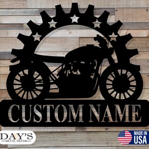 Motorcycle Metal Sign Cutout - Harley Metal Sign - Wall Art - Metal ...