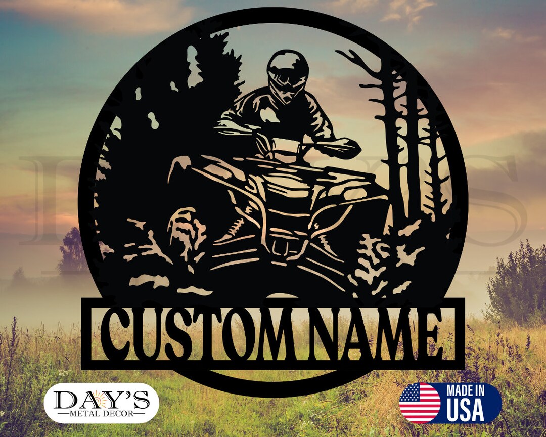Atv 4 Wheeler Personalized Metal Sign, Home Decor, Personalized ...
