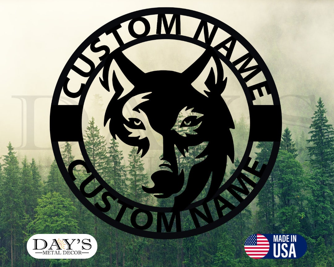Wolf Personalized Cutout Metal Sign - Wall Decor - Wolfs - Wolf Decor ...