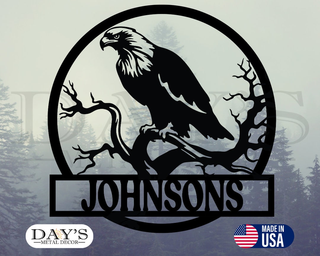 Bald Eagle Personalized Metal Sign, Metal Wall Art Decor, Home Decor ...