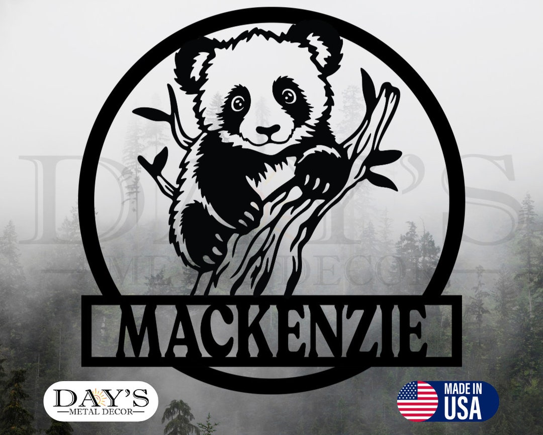 Personalized Panda Metal Sign, Pandas, Personalized, Metal Signs, Home ...