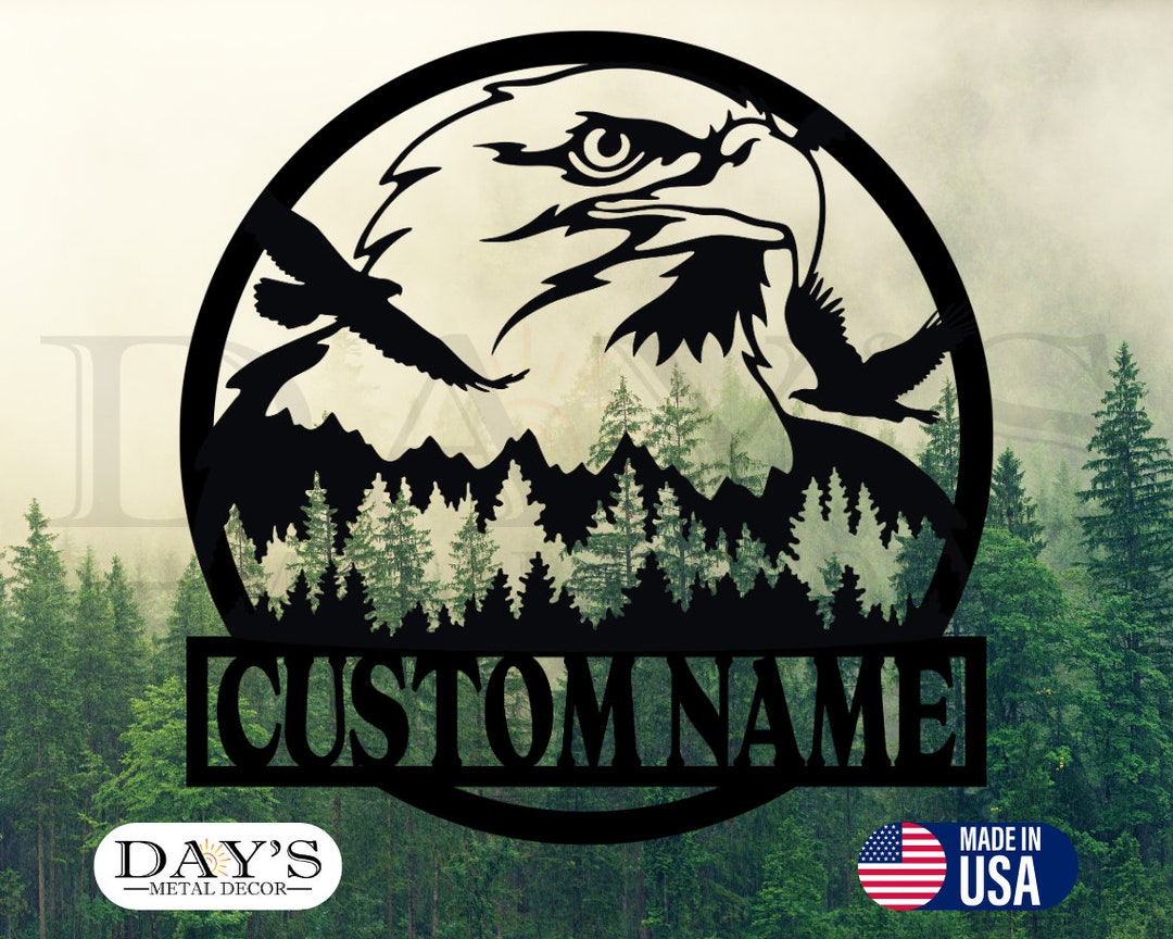 Bald Eagle Personalized Metal Sign, Metal Wall Art Decor, Home Decor ...