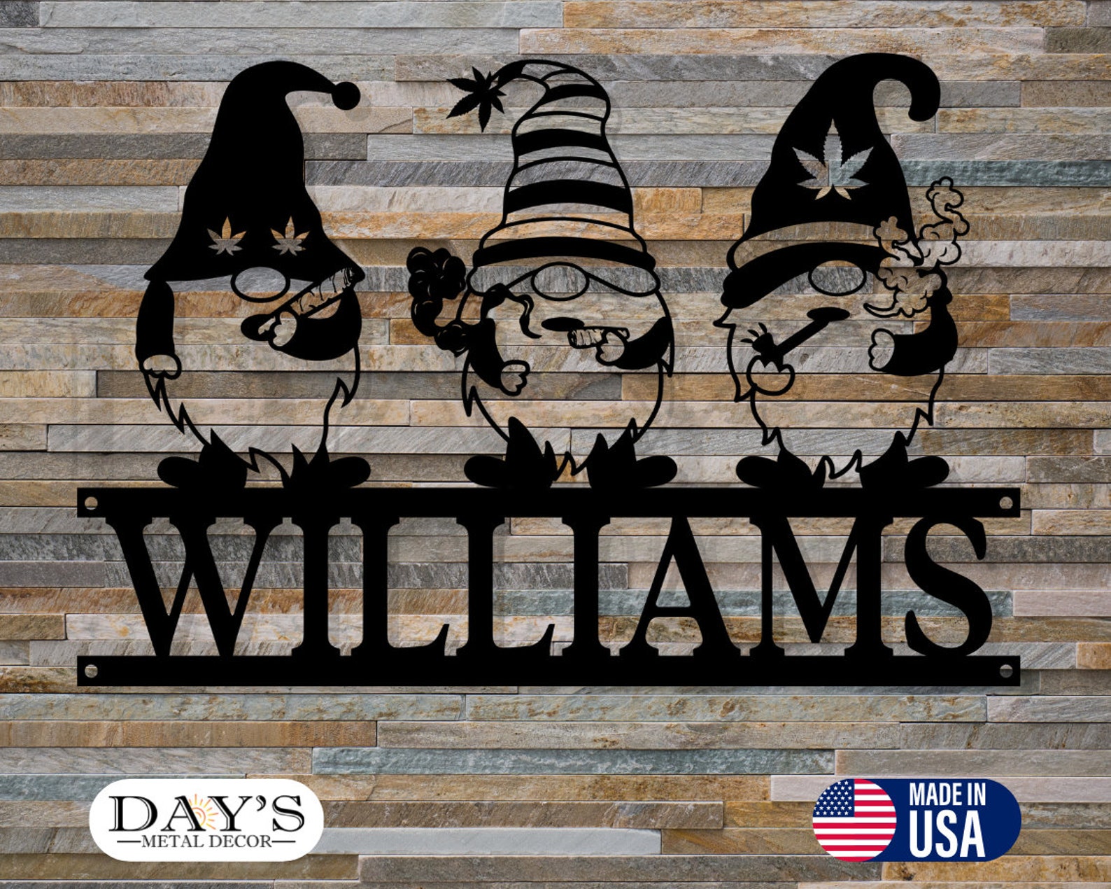 Personalized Gnomes Metal House Sign Wall Decor Gnomes - Etsy