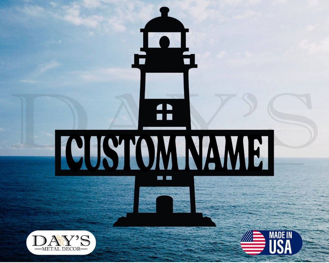 Personalized Lighthouse Metal Sign, Lighthouse Sign, Home Decor, Metal ...