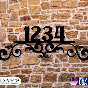 Personalized Scroll House Numbers Metal Sign - Etsy