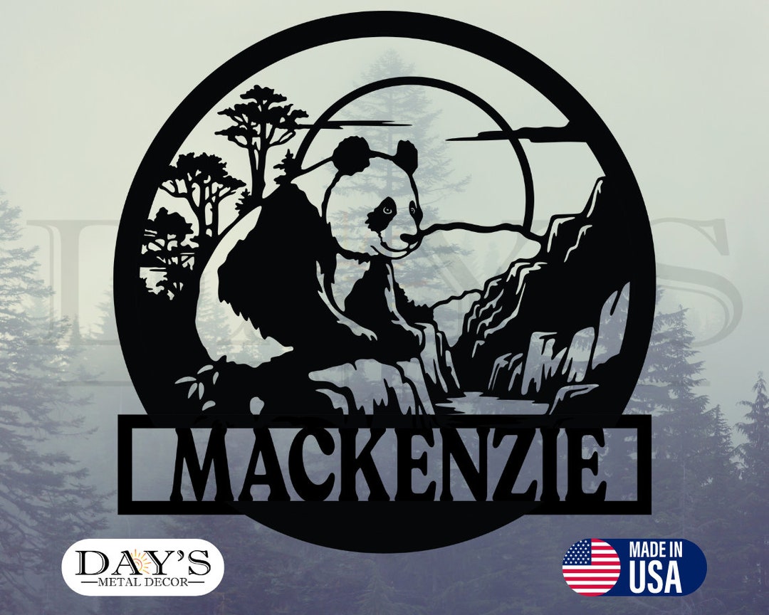 Personalized Panda Metal Sign, Pandas, Personalized, Metal Signs, Home ...
