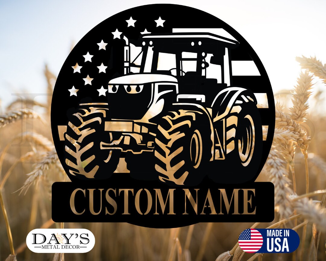 Personalized Farming Tractor Metal Sign, Personalized Farm Metal Sign ...
