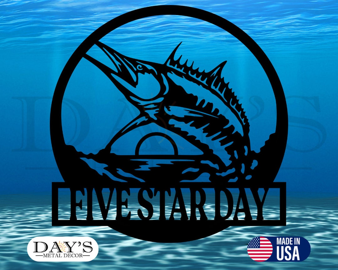 Marlin Fishing Personalized Metal Sign, Metal Signs, Personalized ...
