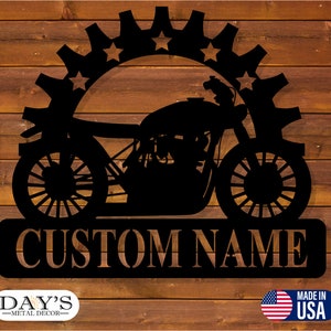 Motorcycle Metal Sign Cutout - Harley Metal Sign - Wall Art - Metal ...