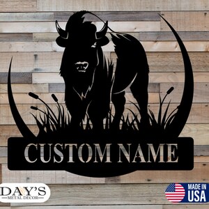 Bison Sign - Bison Decor - Bison Gift - Fathers Day Gift - Metal Wall ...