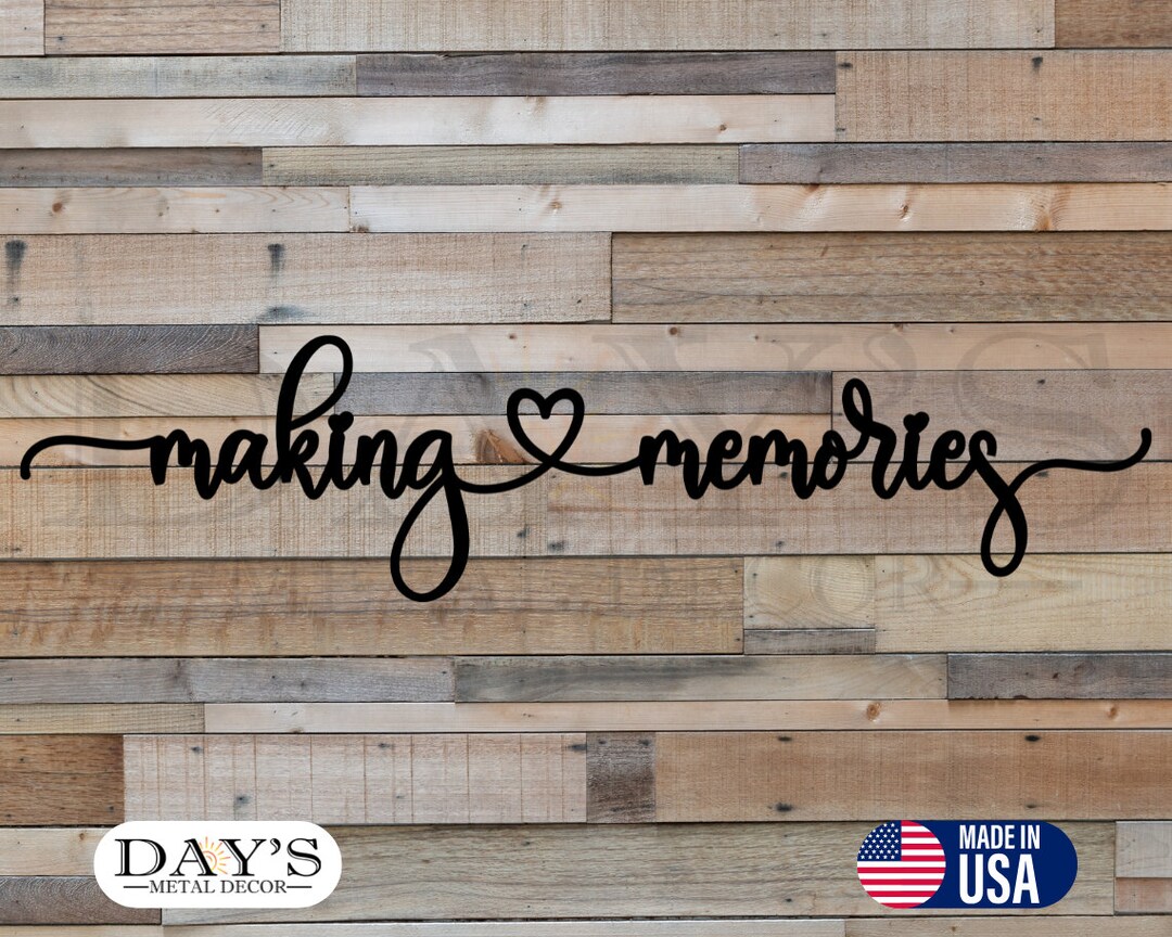 Making Memories Metal Word Art, Indoor Outdoor Family Metal Sign ...