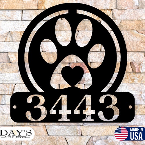 Dog Address Sign Dog Metal Sign Metal Dog Decor Dog - Etsy