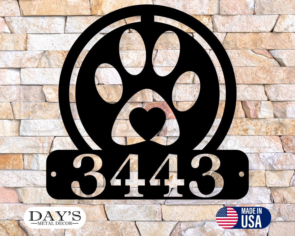 Dog Address Sign Dog Metal Sign Metal Dog Decor Dog - Etsy