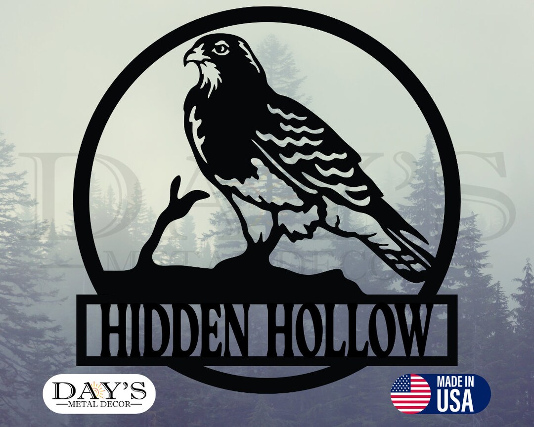 Hawk Personalized Metal Sign, Metal Wall Art, Wall Art Decor, Bird Sign ...