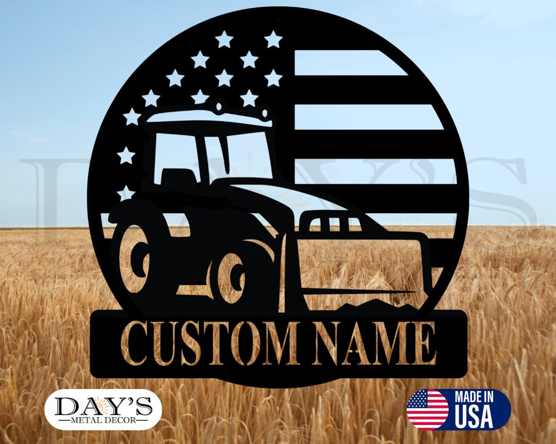 Personalized Farming Tractor Metal Sign, Personalized Farm Metal Sign ...