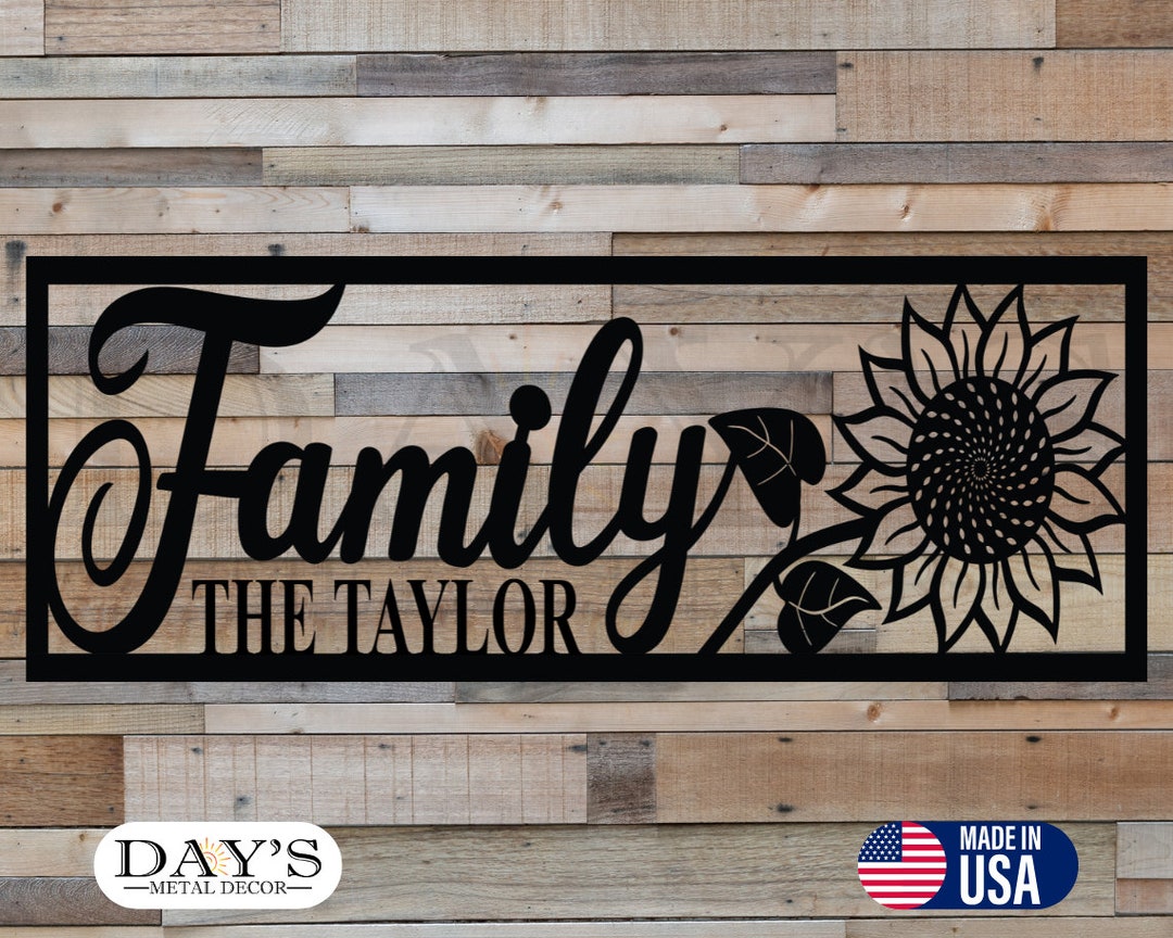 Personalized Family Metal Sign, Indoor Outdoor Family Metal Sign ...