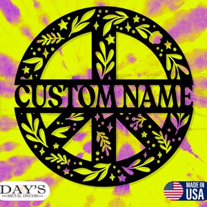 Personalized Metal Piece Sign - Peace Sign - Metal Art - Wall Art ...