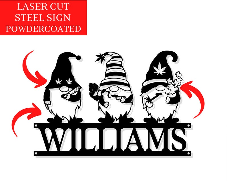Personalized Gnomes Metal House Sign Wall Decor Gnomes | Etsy